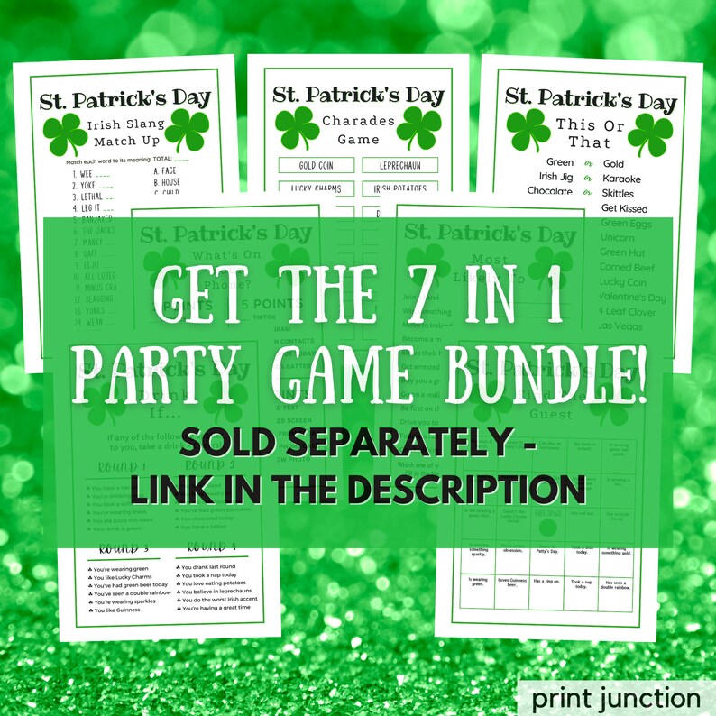 St Patricks Day Charades Game, Fun Patrick's Day Printable Party Games ...