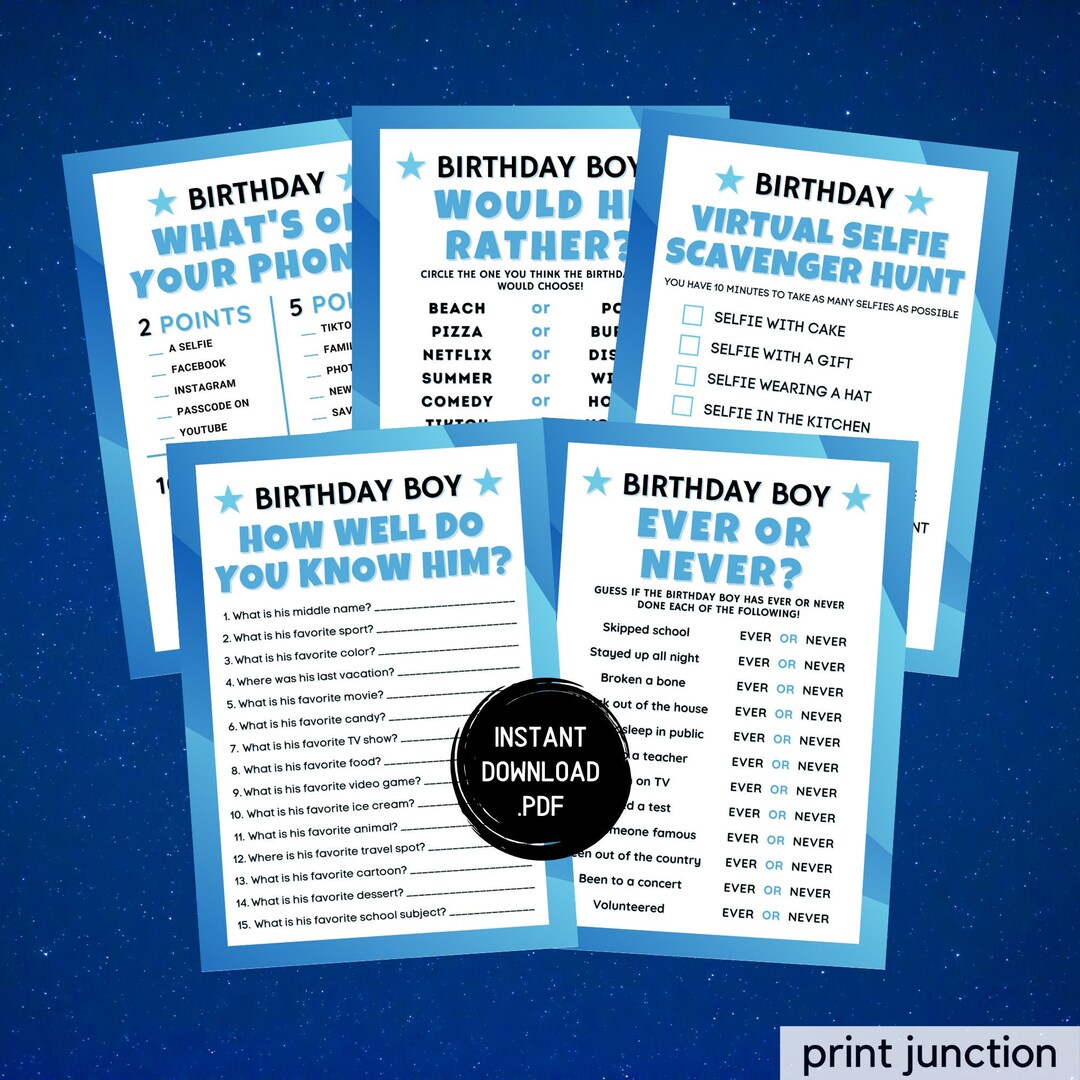 Teen Birthday Games for Boys, Teenager Birthday Party Games, Boy ...