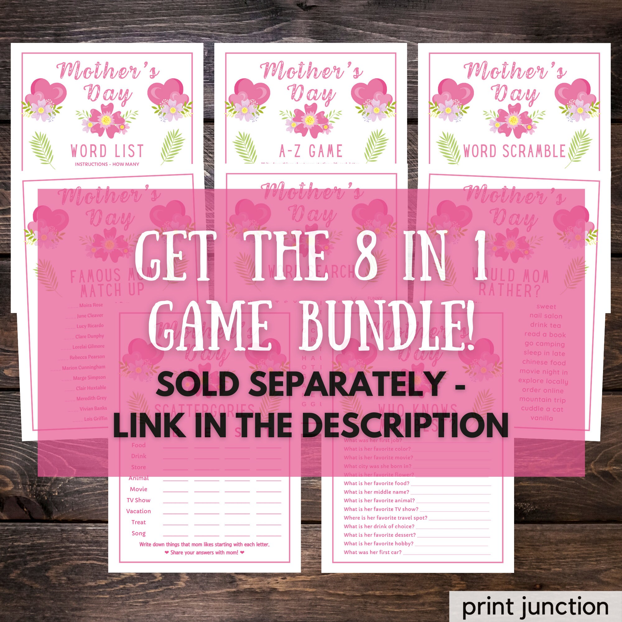 Printable Mothers Day Games, Would She Rather, Would Mom Rather ...