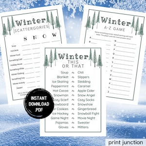 10 Winter Games Bundle, Printable Winter Games, Wintertime Activities ...