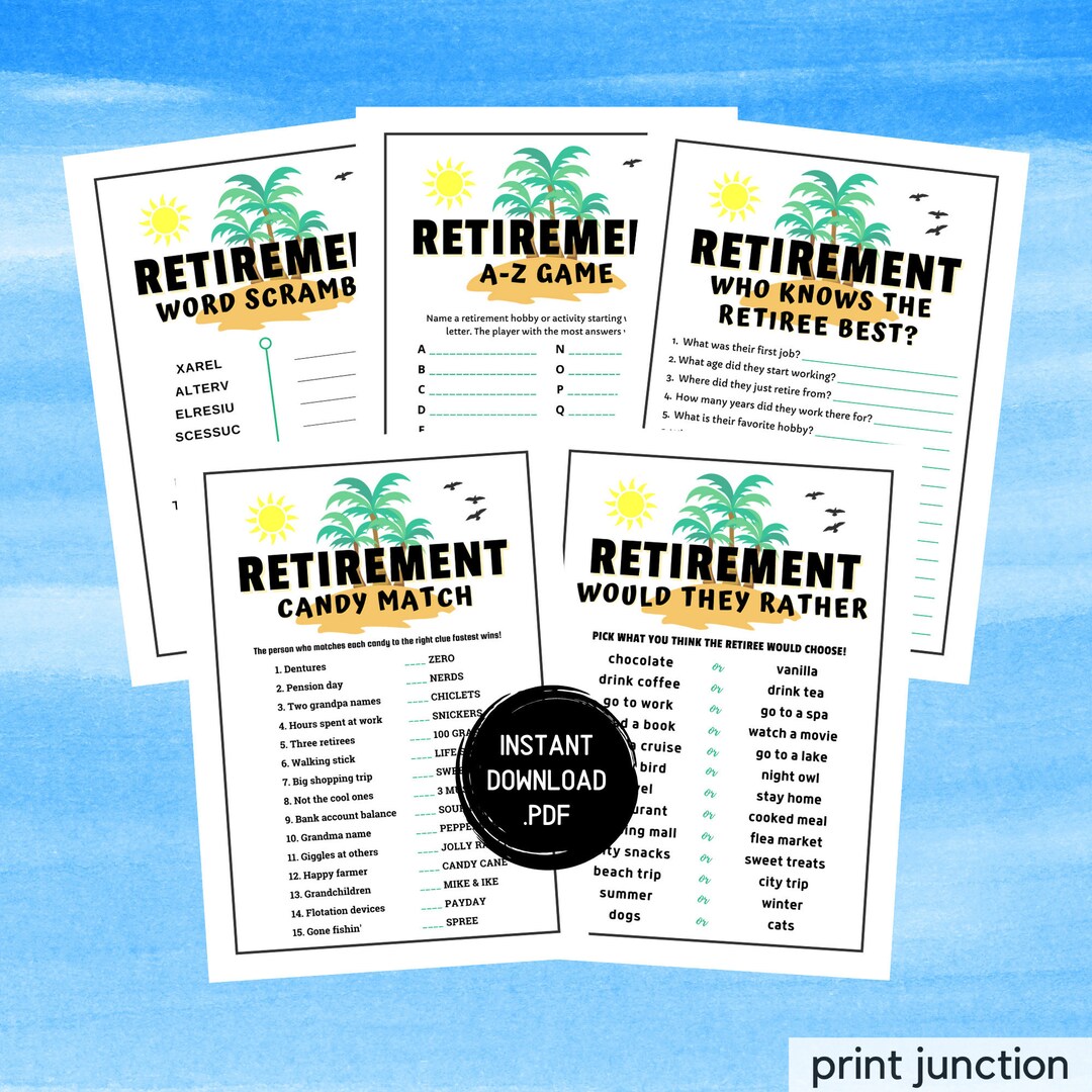 Retirement Party Games, Retirement Games, Virtual Retirement, Games for ...
