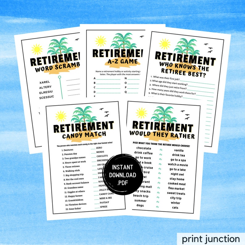 Retirement Party Games, Retirement Games, Virtual Retirement, Games for ...