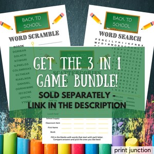 Back to School Game, Word Search, First Day of School Activities ...