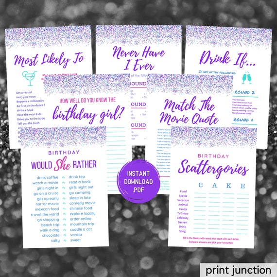 Adult Birthday Games Bundle 30th Birthday Games Pack | Etsy