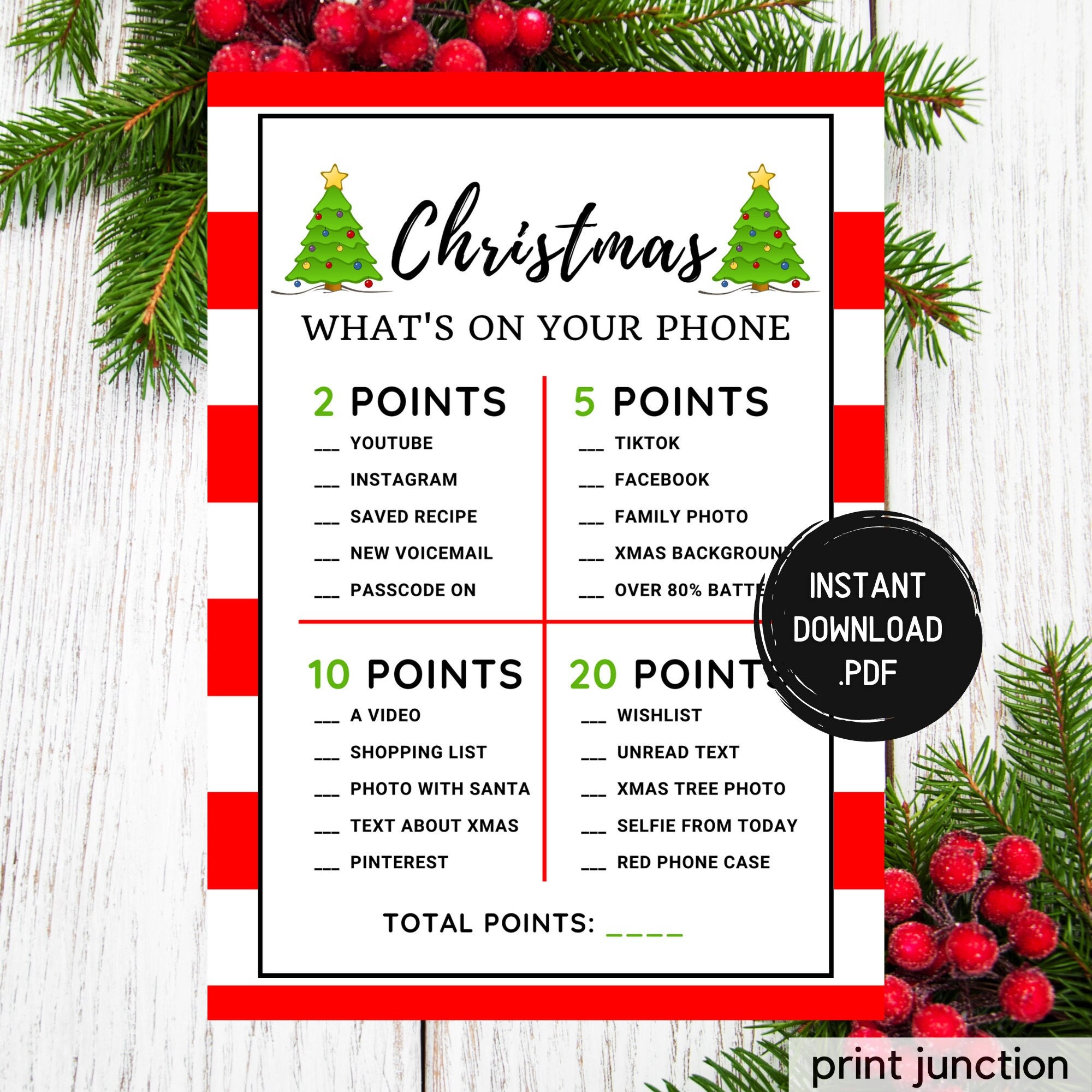 Christmas Whats on Your Phone Game, Whats in Your Phone Game, Christmas ...