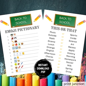Back to School Games, First Day of School Activities, Printable School ...