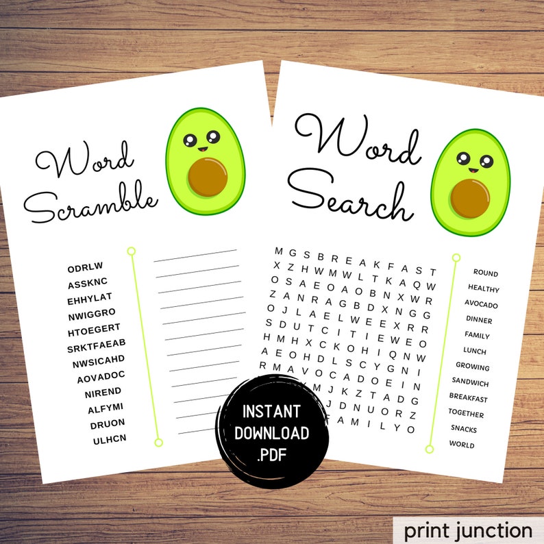 Kids Worksheet Word Search Word Scramble Kids Activities | Etsy