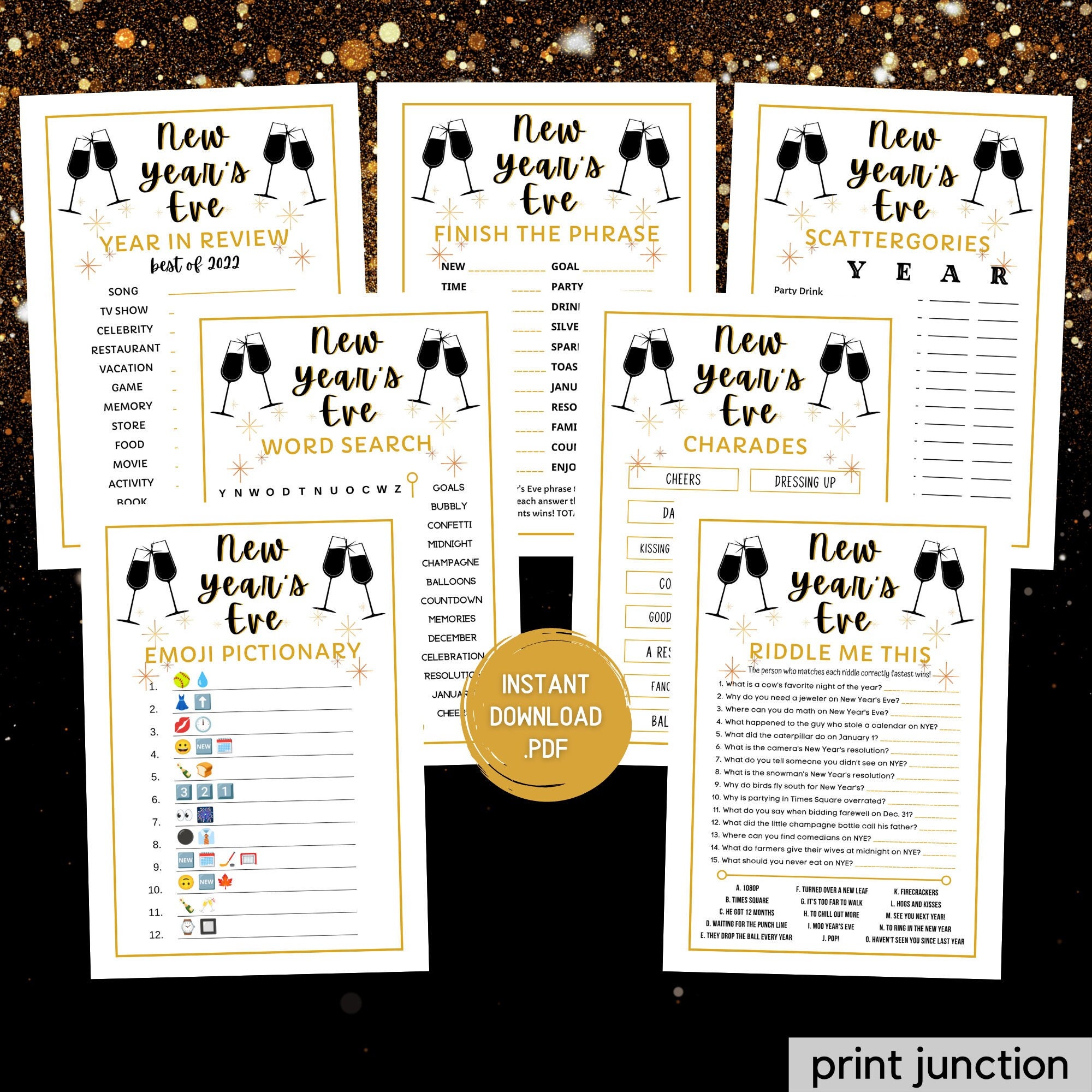 Kids New Years Games Kids New Years Eve Games New Years Eve - Etsy