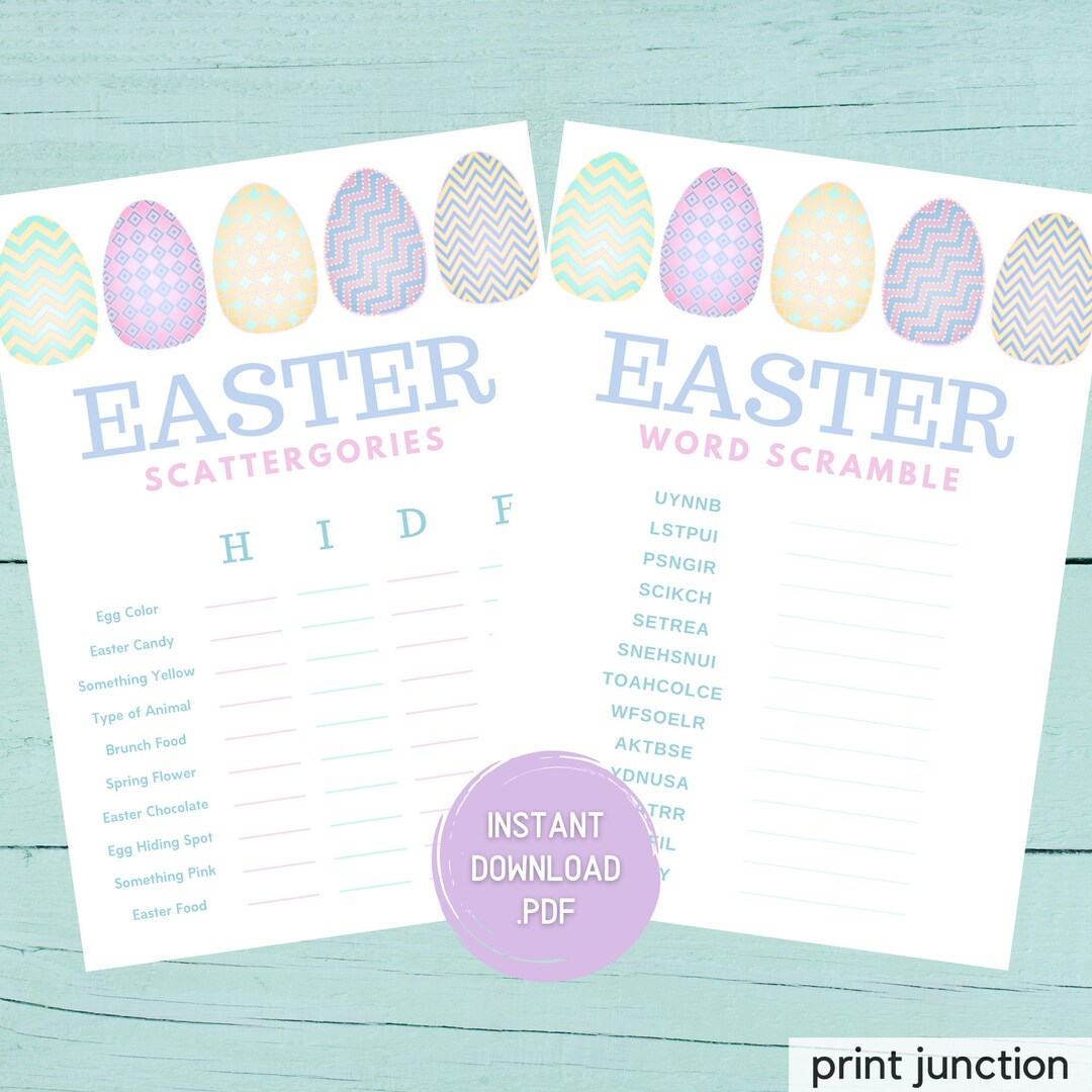 Easter Games: Word Scramble & Scattergories (digital Download) - Etsy