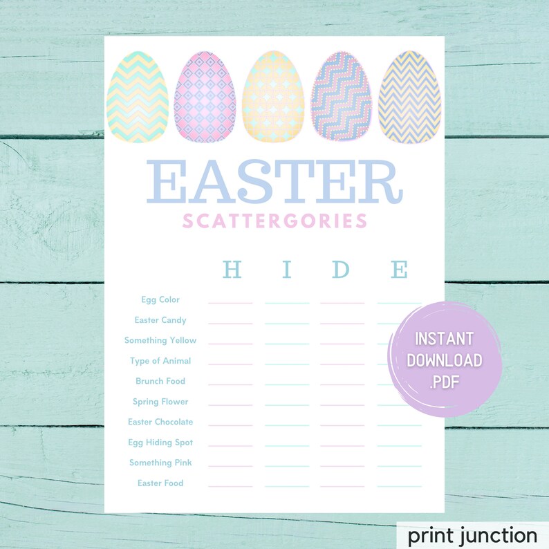 Easter Games Easter Printable Games Easter Scattergories Easter Word ...