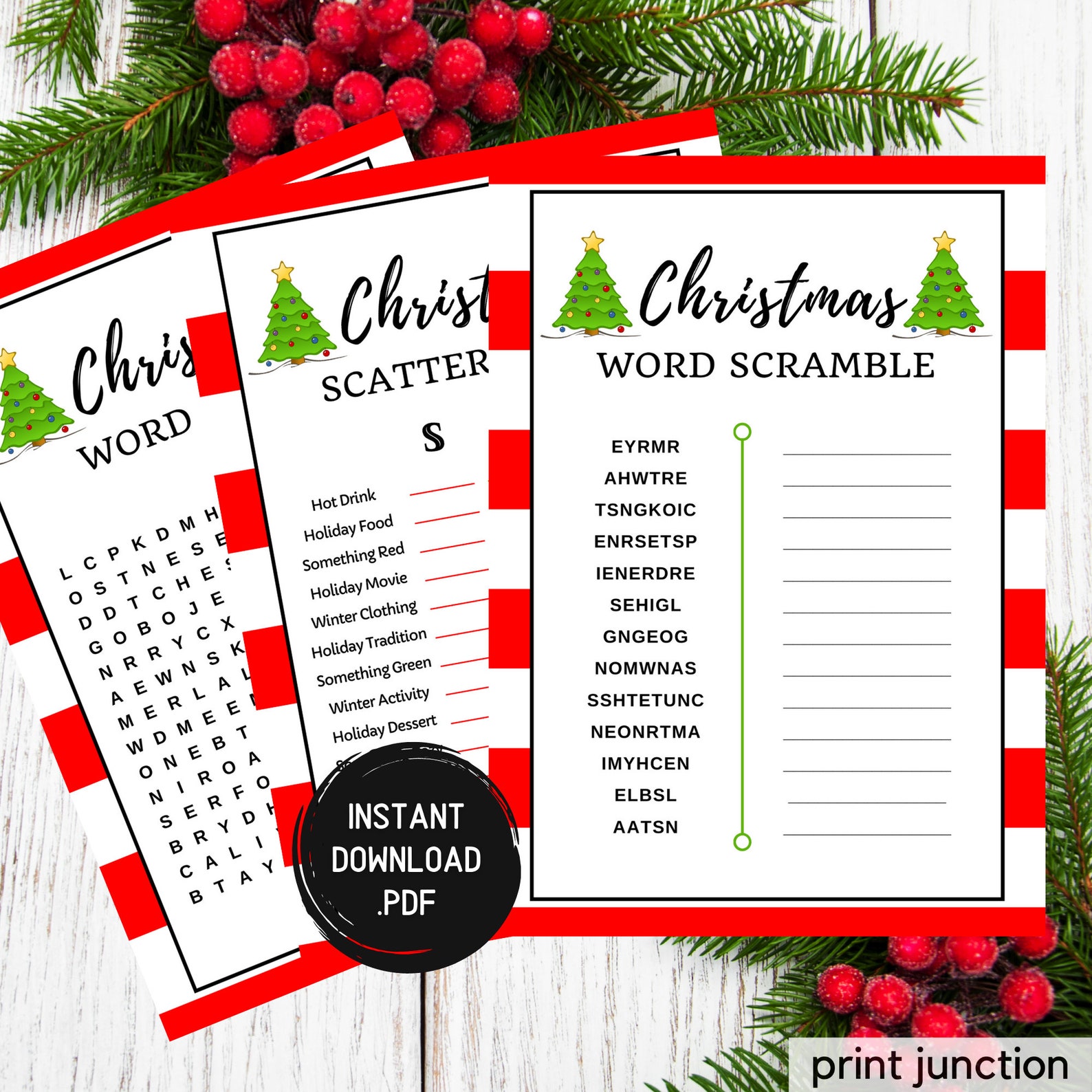Christmas Games Christmas Scattergories Christmas Kids Game Christmas ...
