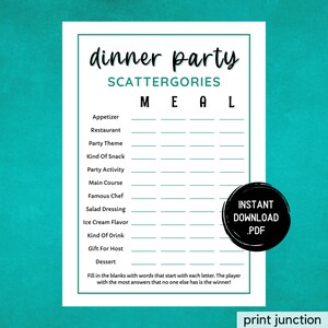 Dinner Party Game Bundle, Printable Dinner Party Games, Dinner Games ...