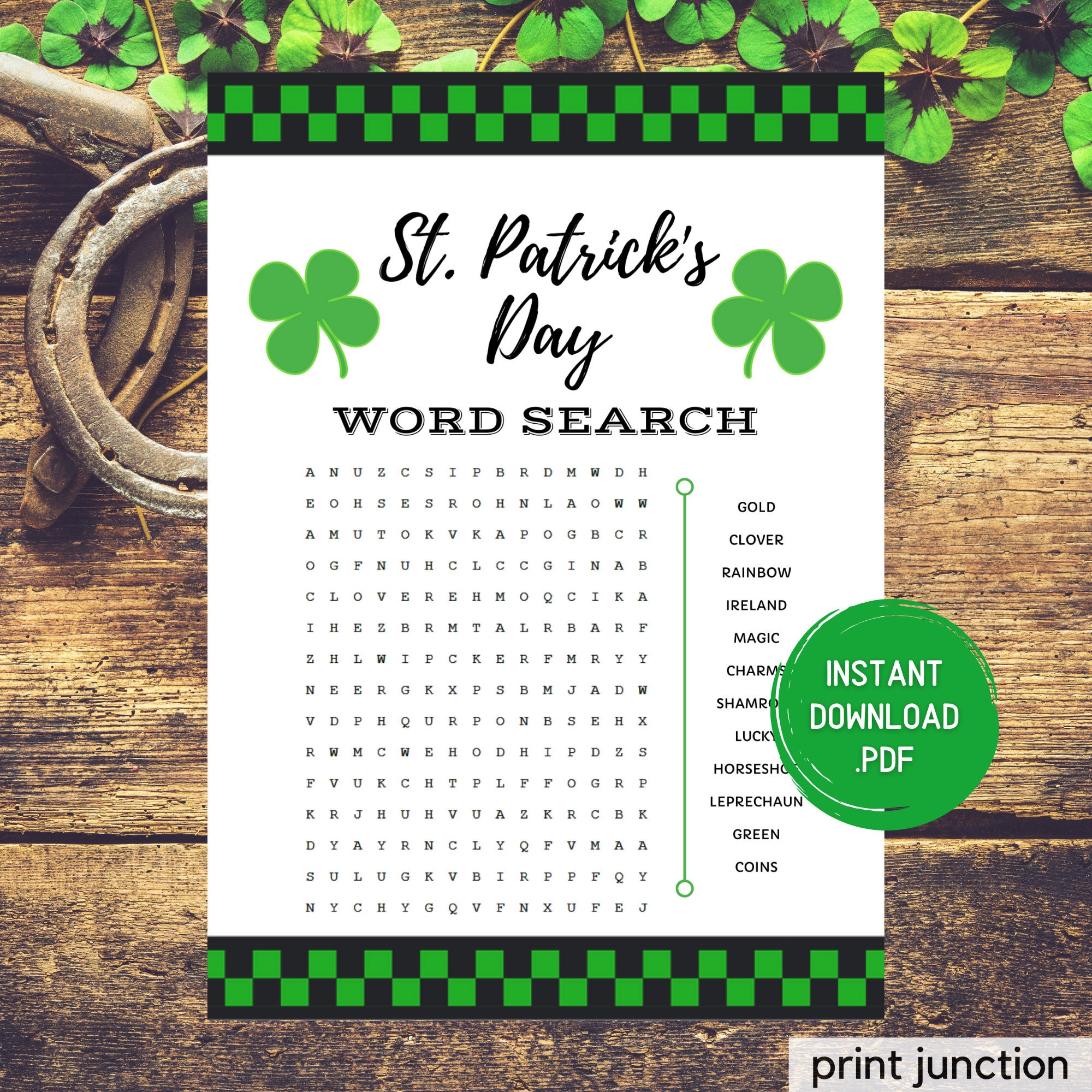 Printable St Patricks Day Word Search, St Pattys Classroom Game ...