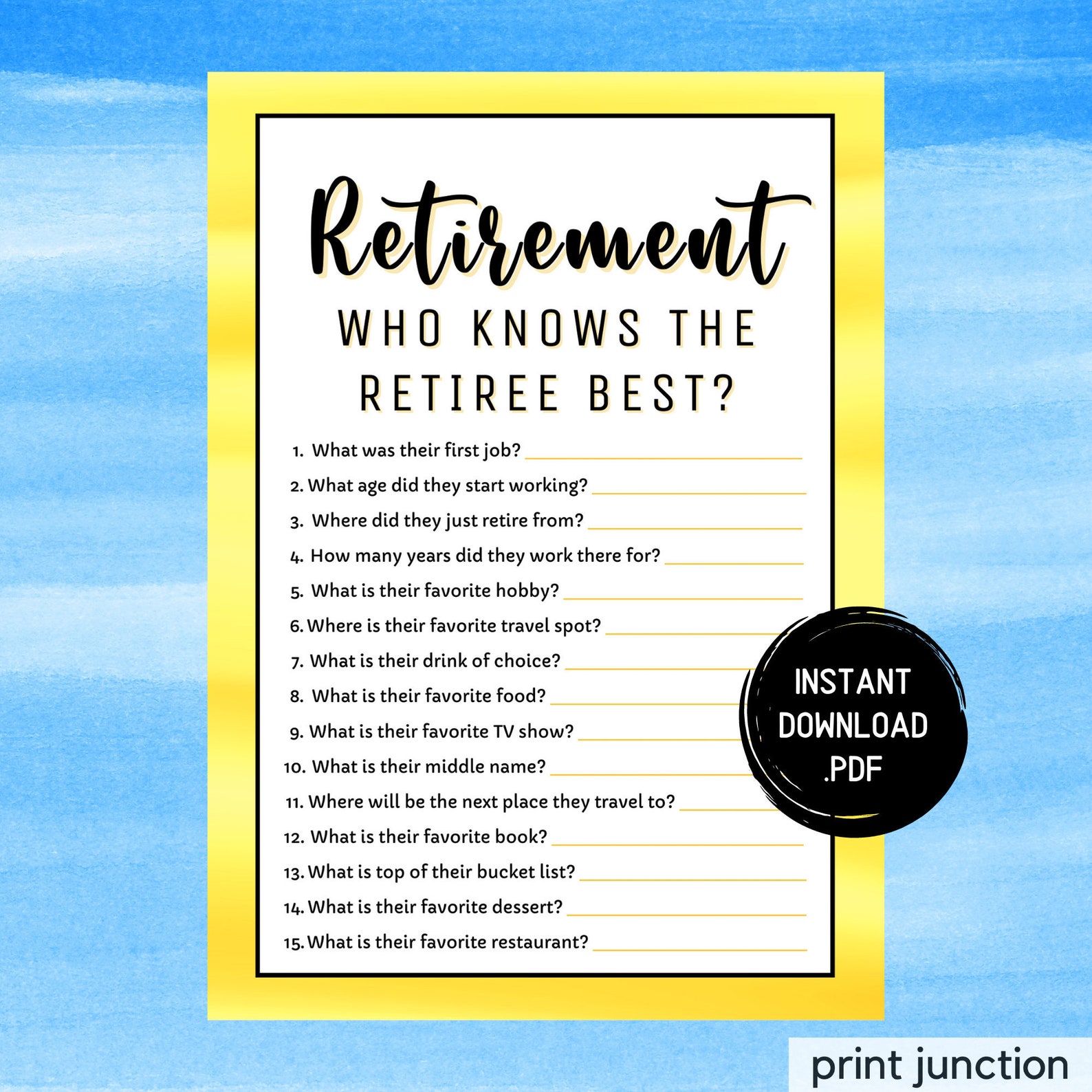Retirement Party Games, Who Knows the Retiree Best, How Well Do You ...
