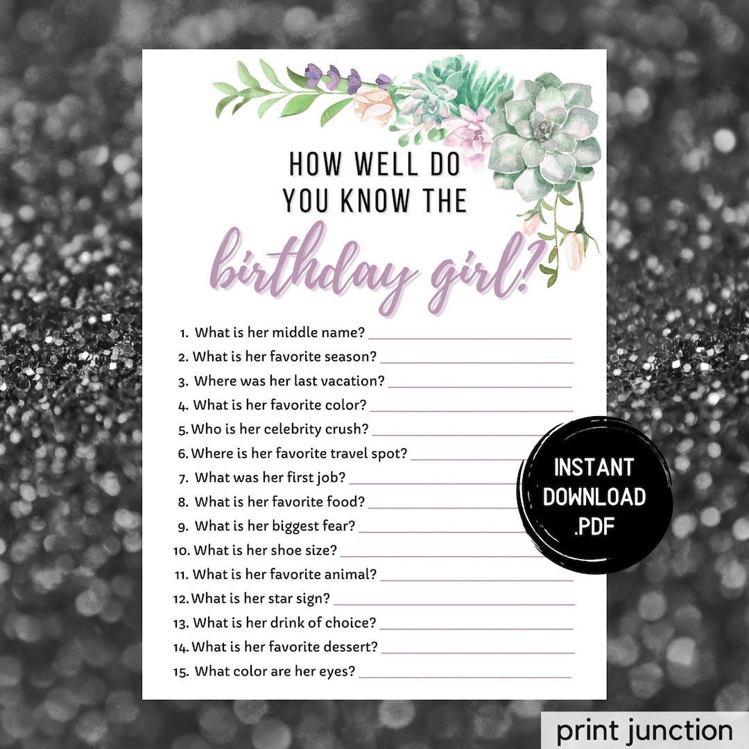 Who Knows the Birthday Girl Best, How Well Do You Know the Birthday ...