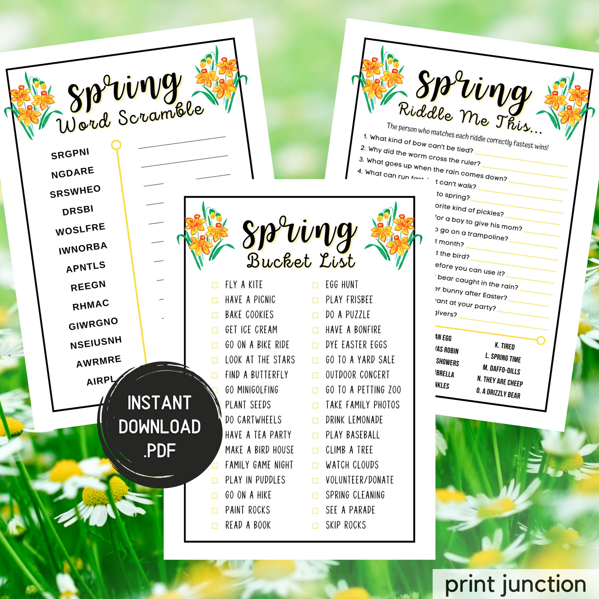 10 Spring Games Bundle Printable Spring Games Springtime - Etsy Canada