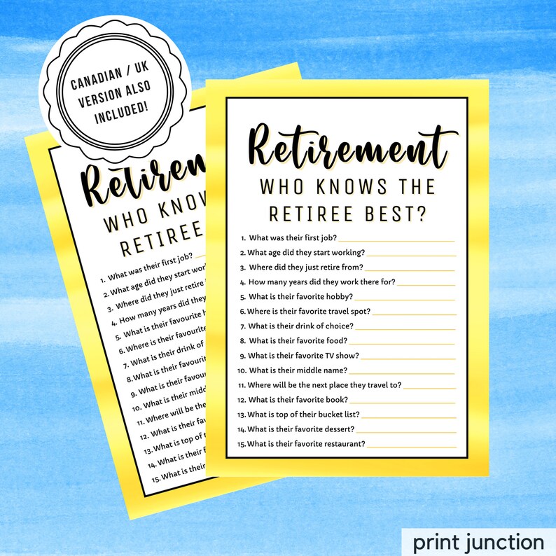 Retirement Party Games Retirement Games Virtual Retirement - Etsy