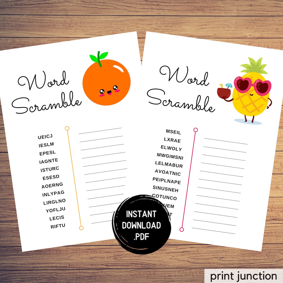 Kids Worksheet Word Puzzle Word Scramble Kids Activities Printable ...