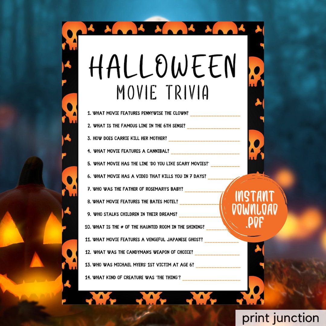 Halloween Games, Scary Movie Trivia, Halloween Party Games, Halloween ...
