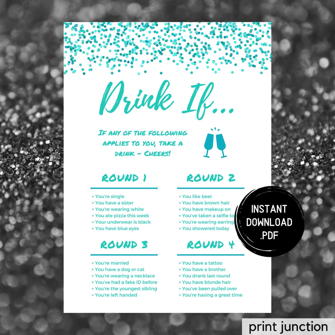 Birthday Drink If Game Printable Birthday Games Drinking - Etsy