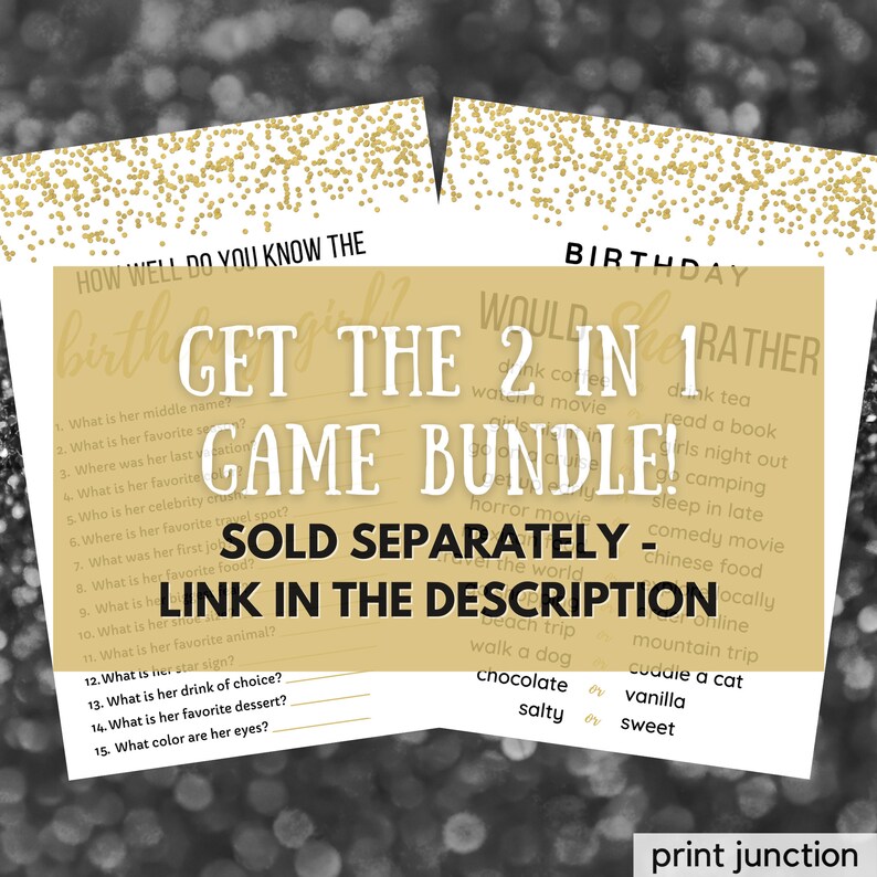 Birthday Would She Rather Printable Birthday Games Would You - Etsy Canada