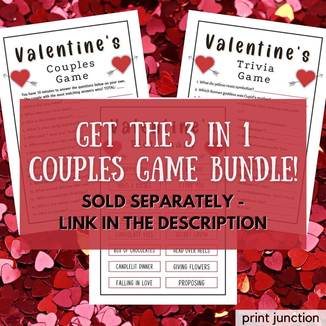 Valentines Day Trivia Game, Printable Game, Valentine's Party Game, Fun ...