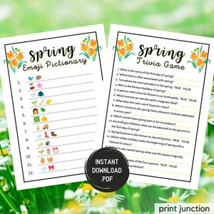10 Spring Games Bundle, Printable Spring Games, Springtime Activities ...