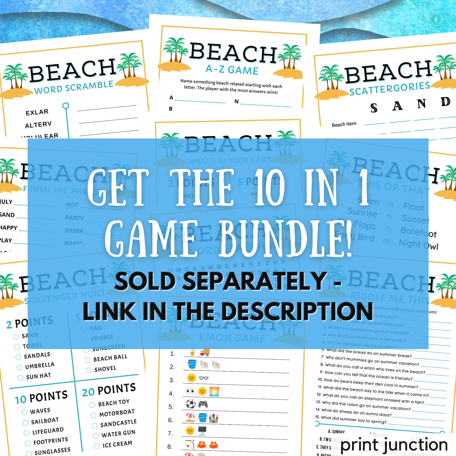 Beach Riddle Game: Printable Summer Trivia (PDF Download) - Etsy