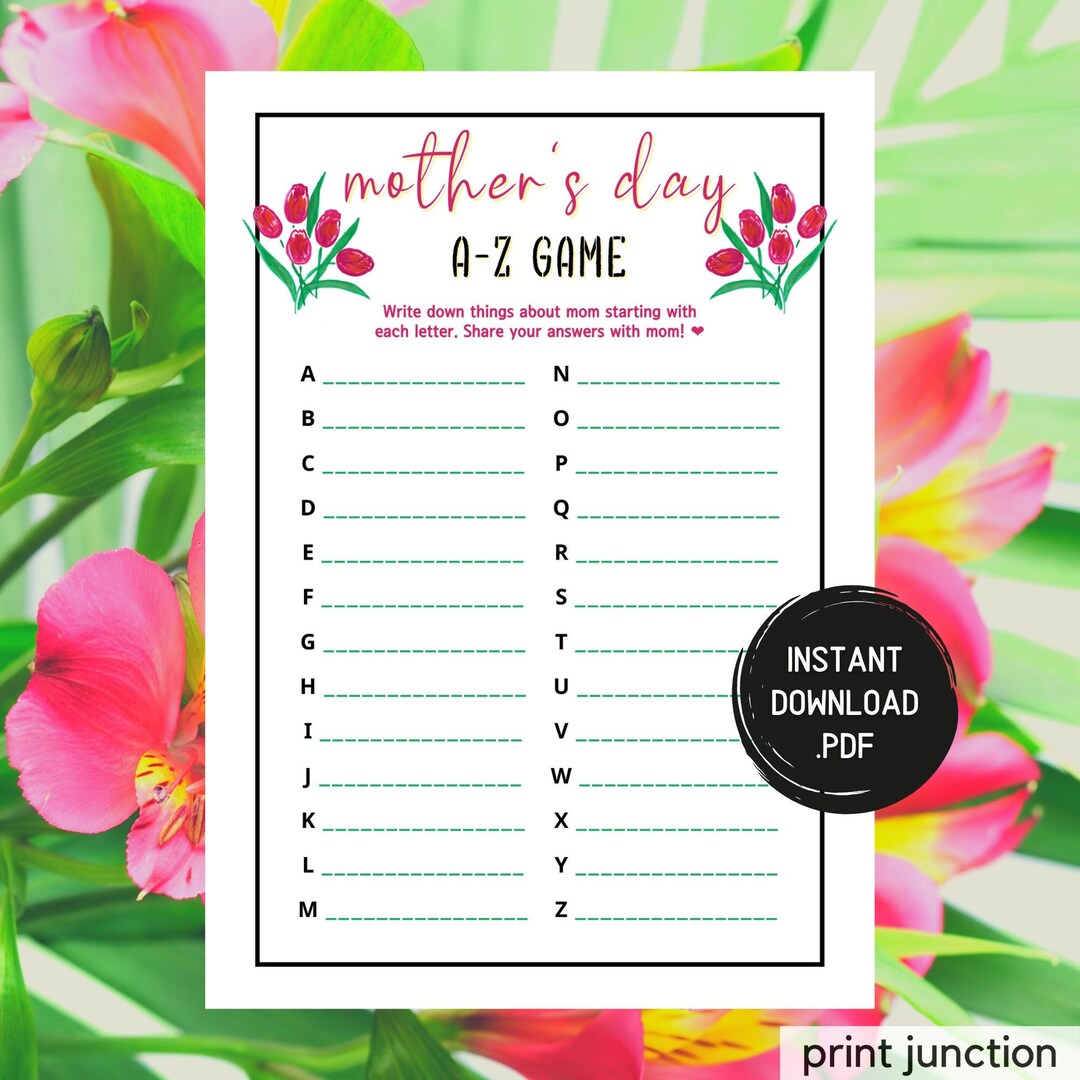 Mothers Day Word Games, Mothers Day Game Printable, Mothers Day ...
