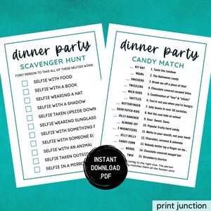 Dinner Party Game Bundle, Printable Dinner Party Games, Dinner Games ...