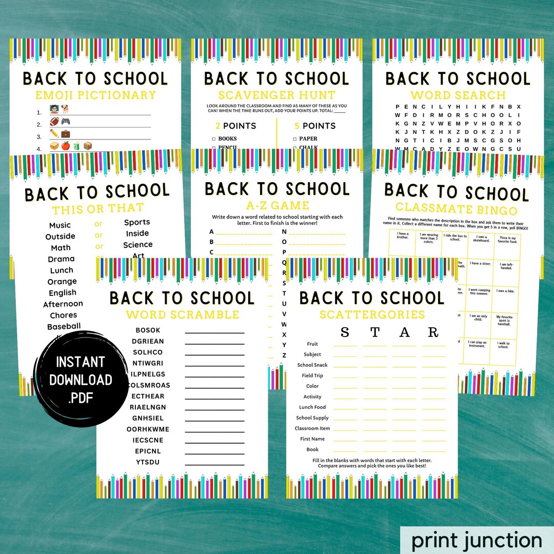 Back to School Games: Printable Icebreaker Activities (PDF Download) - Etsy