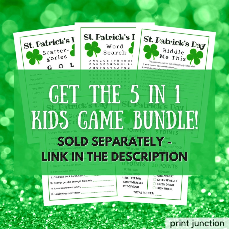 St Patricks Day Green Trivia Game, St Pattys Day Trivia, St Patrick's ...