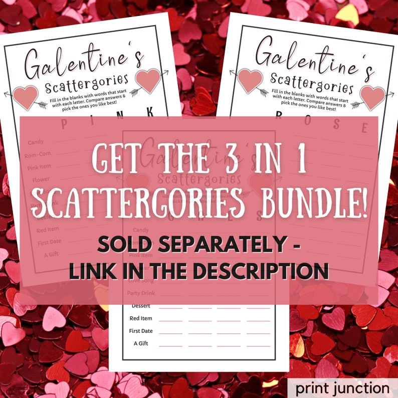 Galentines Scattergories Game, Girls Night Party, Fun Printable Party ...