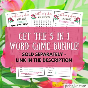 Mothers Day Game, Printable Mothers Day Word Search, Mothers Day ...