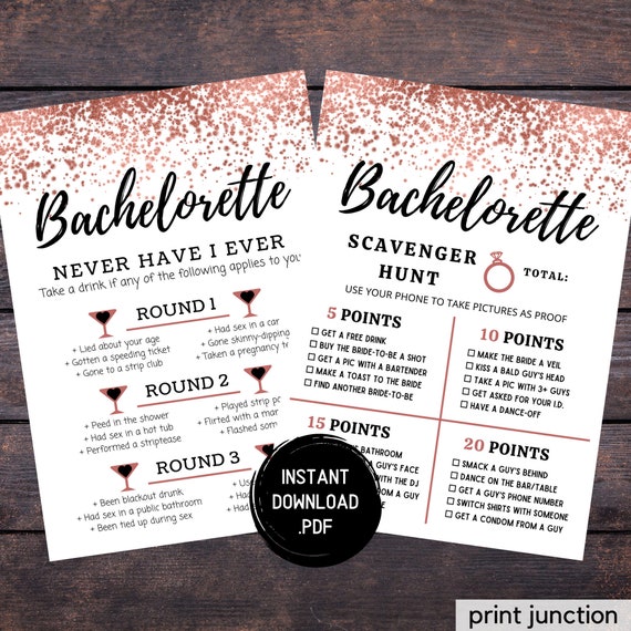 Rose Gold Bachelorette Party Games Fun Bachelorette Games | Etsy