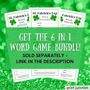 St Patricks Day Word Scramble, St Patricks Day Game, St Patricks Party ...