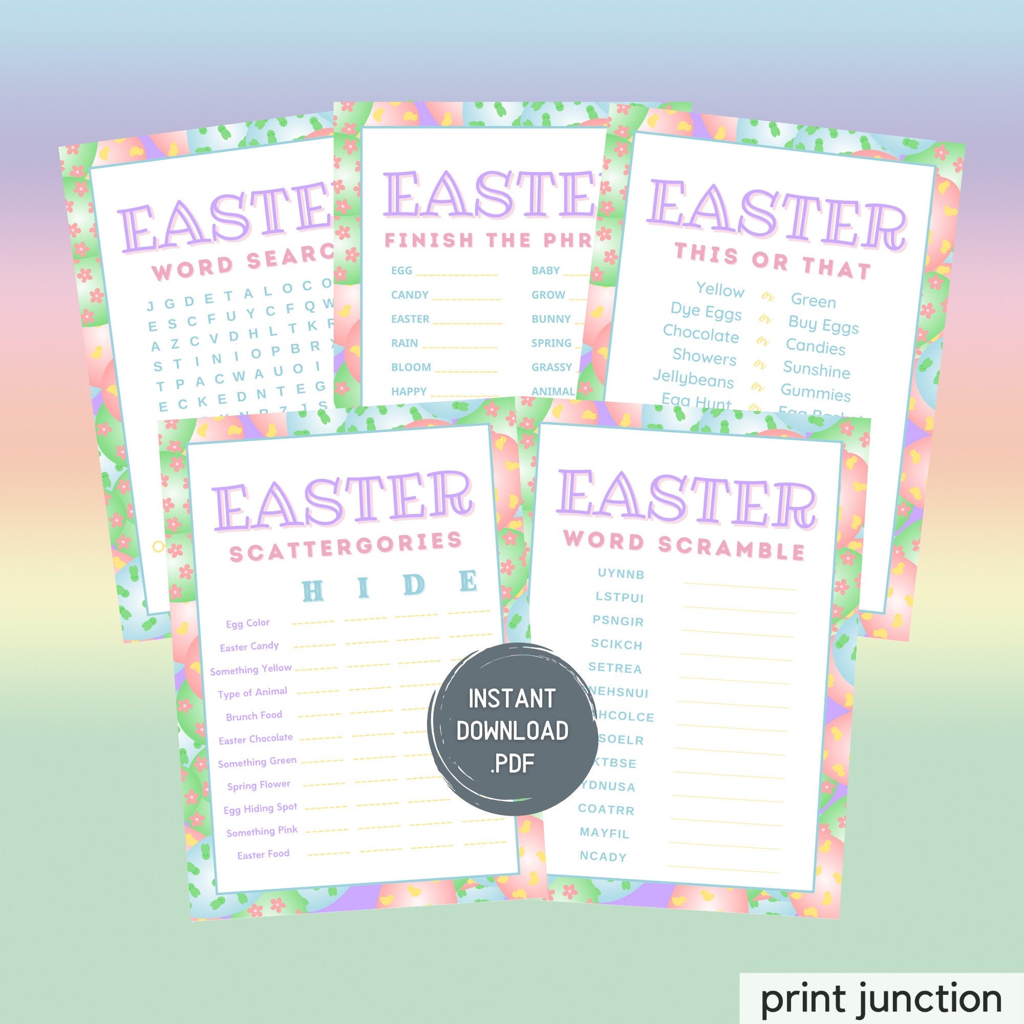 Easter Games Virtual Easter Games Easter Activities For Kids | Etsy