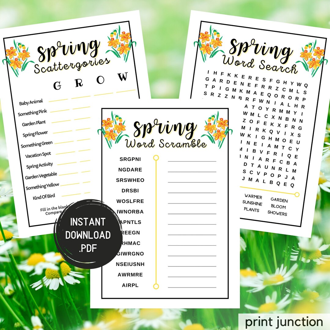 Spring Games, Classroom Games, Printable Springtime Games, Fun Spring ...