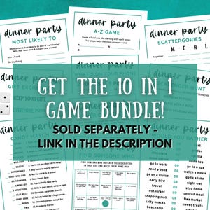 Dinner Party Game Bundle, Printable Dinner Party Games, Dinner Games ...