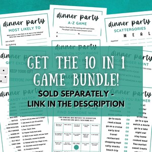 Dinner Party Game Bundle, Printable Dinner Party Games, Dinner Games ...