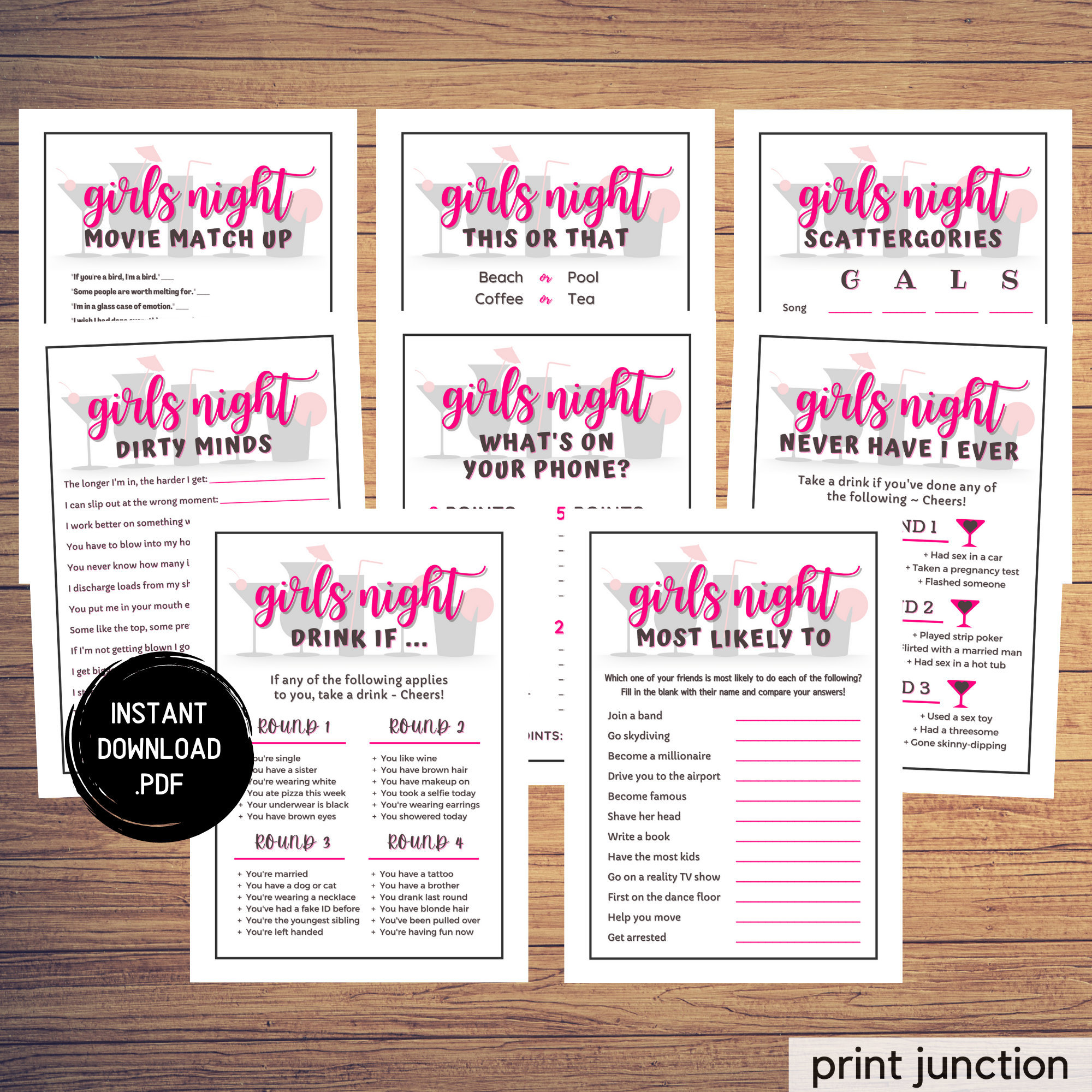 Girls Night Games Ladies Night Games Fun Girls Night Out - Etsy