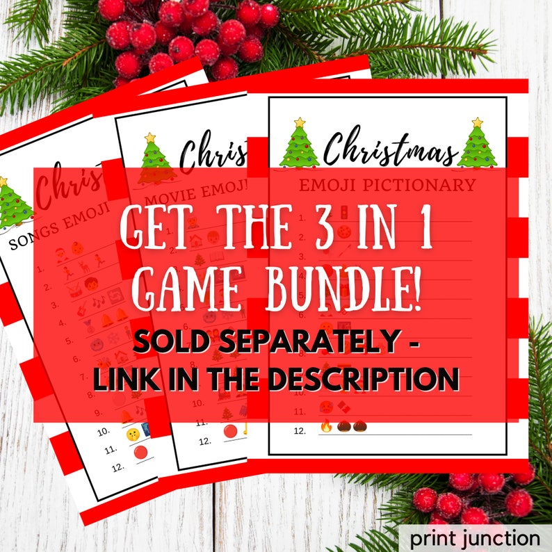 Christmas Emoji Pictionary Game, Printable Holiday Activity, Christmas ...