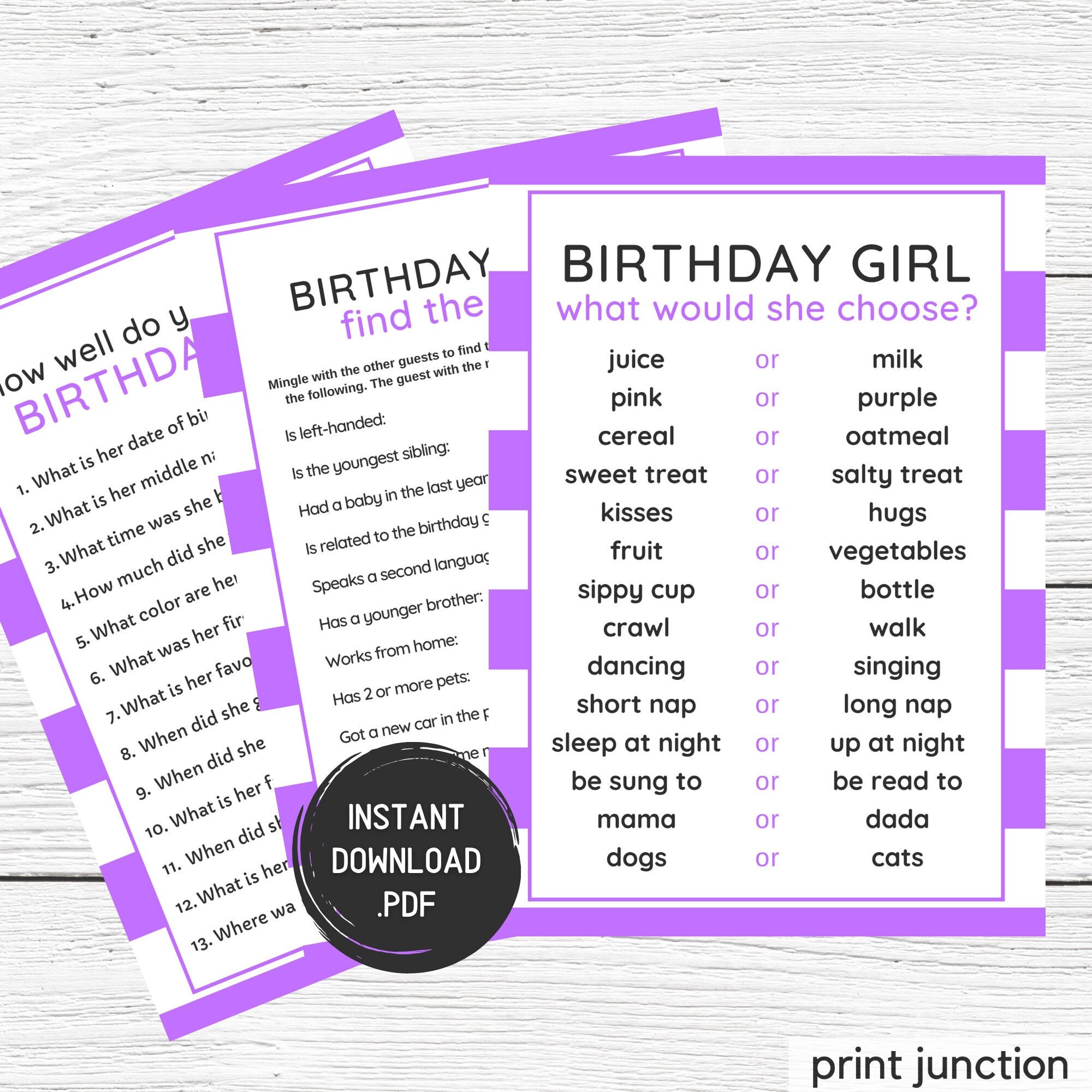 First Birthday Games, Who Knows Baby Best, Who Knows the Birthday Girl ...