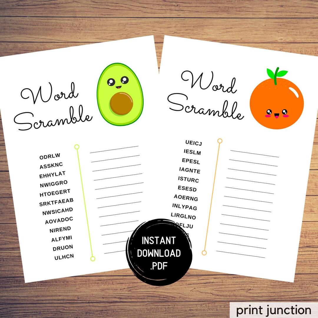 Kids Worksheet - Word Puzzle - Word Scramble - Kids Activities ...