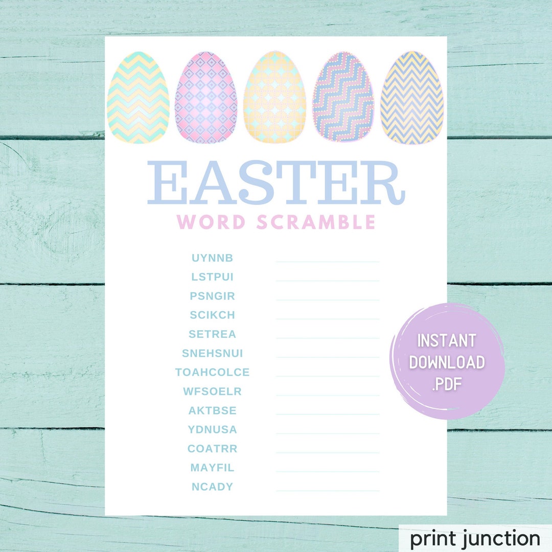 Easter Word Scramble Game: Printable Family Fun (PDF Download) - Etsy
