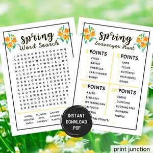 10 Spring Games Bundle, Printable Spring Games, Springtime Activities ...