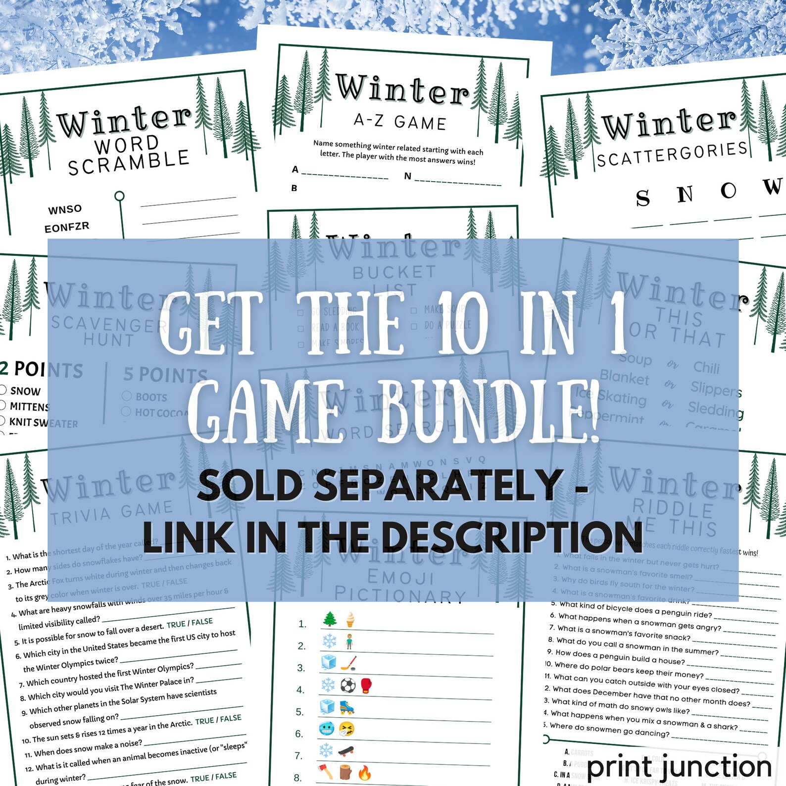 Winter Scavenger Hunt Game, Printable Christmas Activities, Winter ...