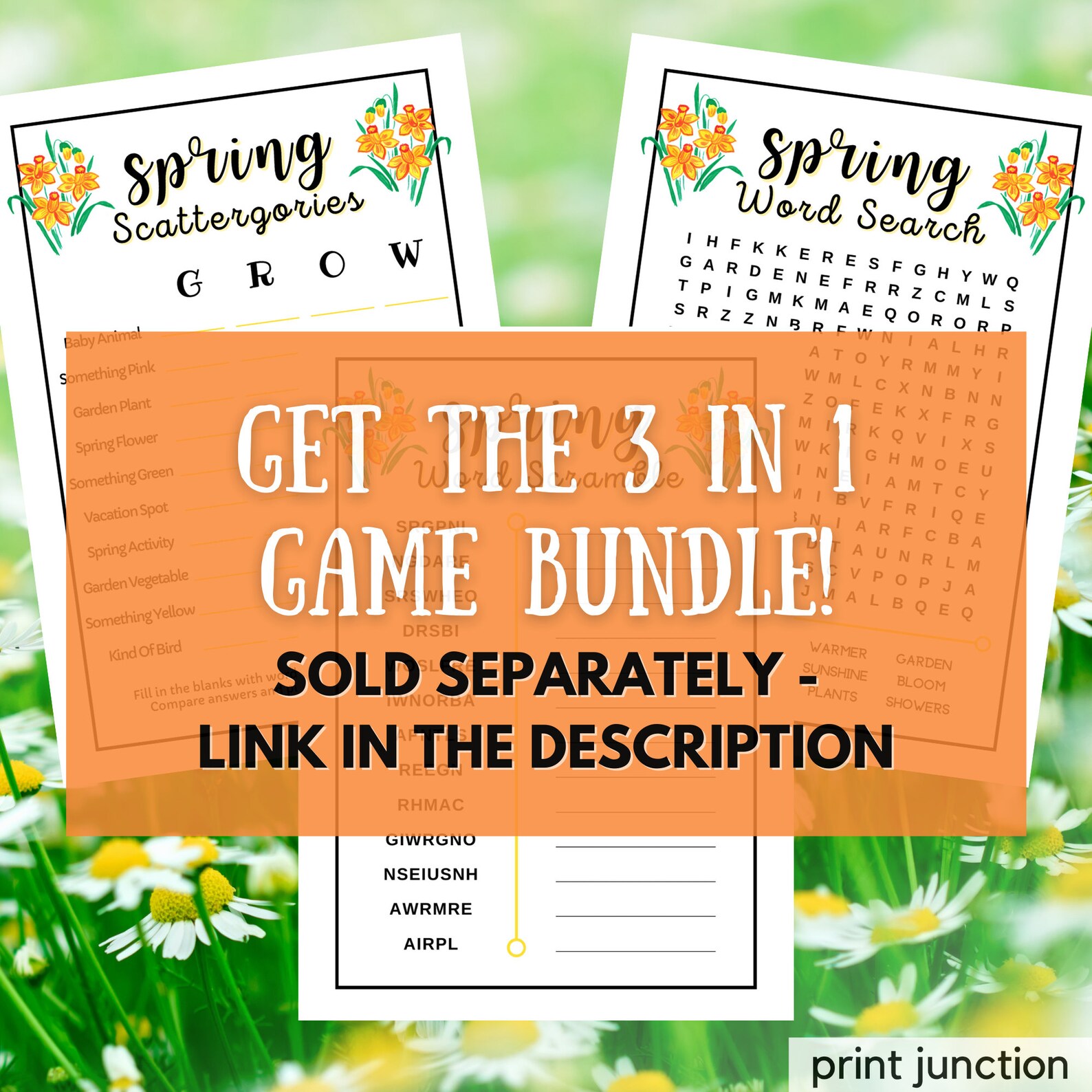 Spring Word Scramble Printable Spring Games Springtime - Etsy
