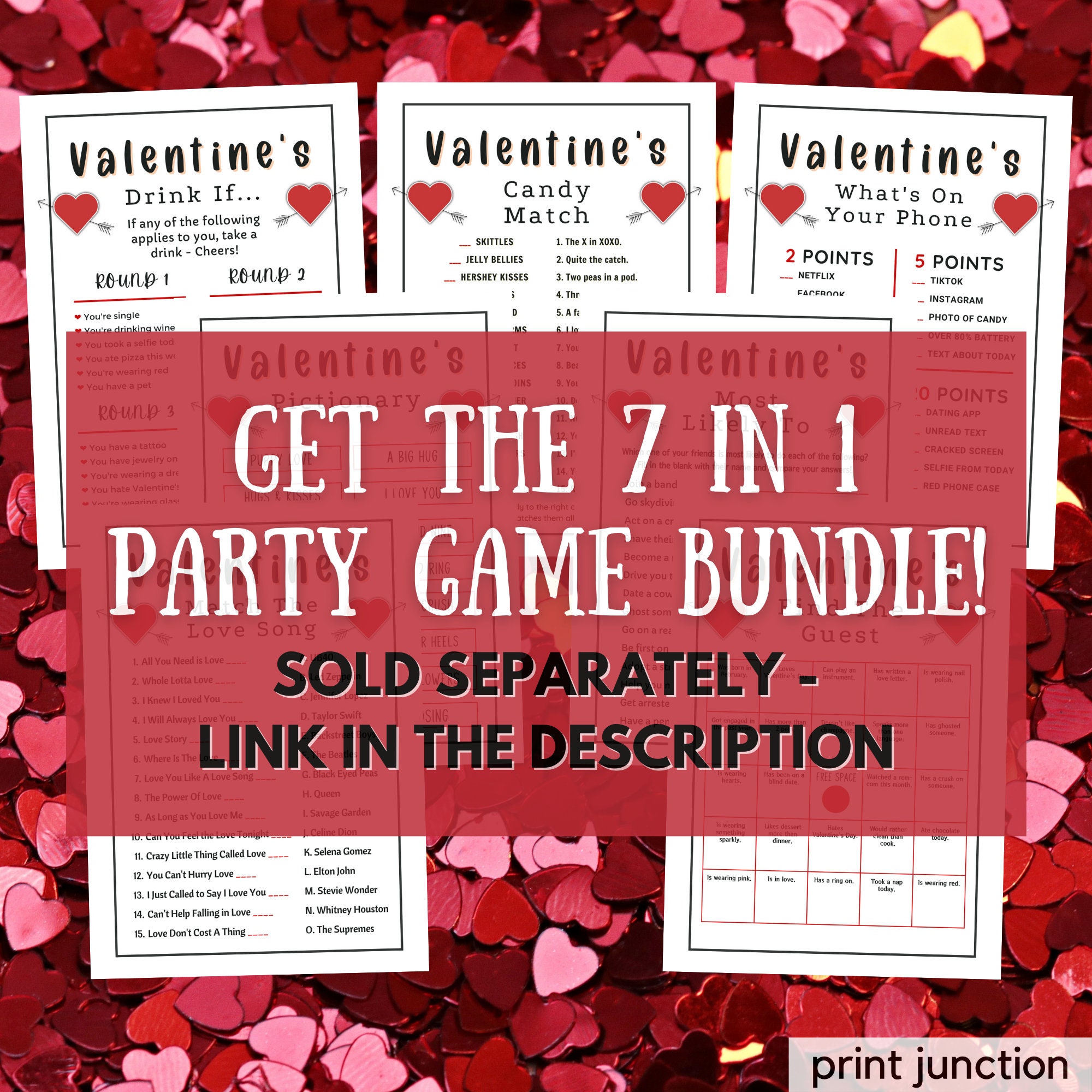 Valentines Day Candy Match Game, Valentines Day Printable Game, Match ...