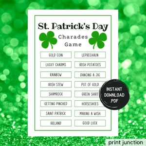 St Patricks Day Charades Game, Fun Patrick's Day Printable Party Games ...